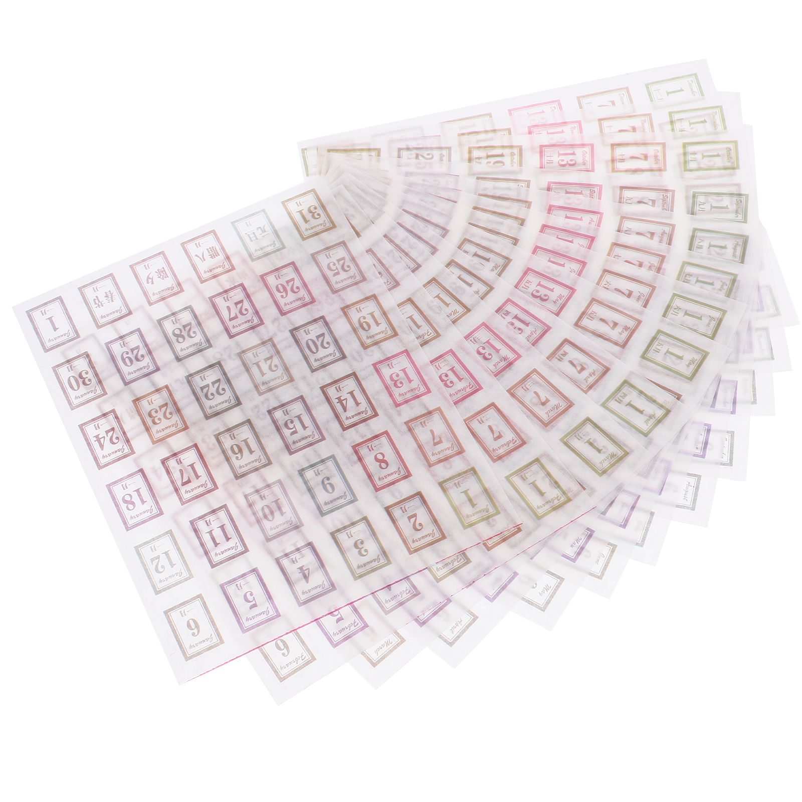 12 Sheets of Scrapbook Daily Calendar Stickers Planner Stickers Full ...