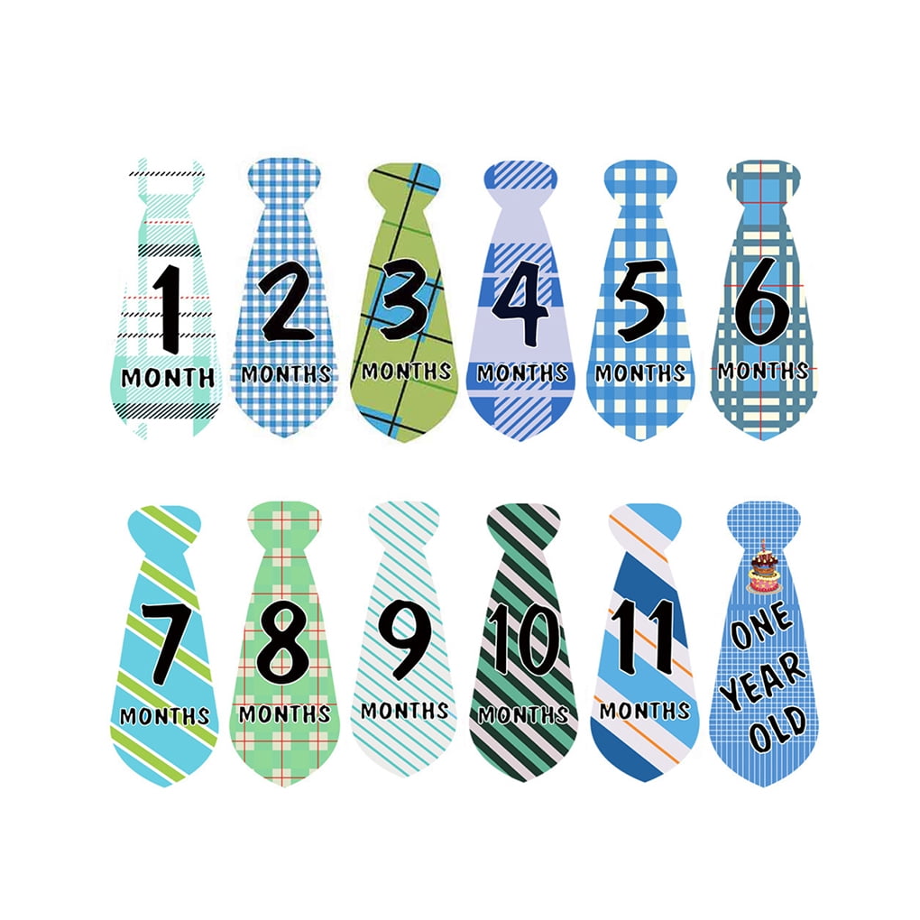 12 Sheets/set Baby Monthly Stickers Animal Belly Photographic Props ...