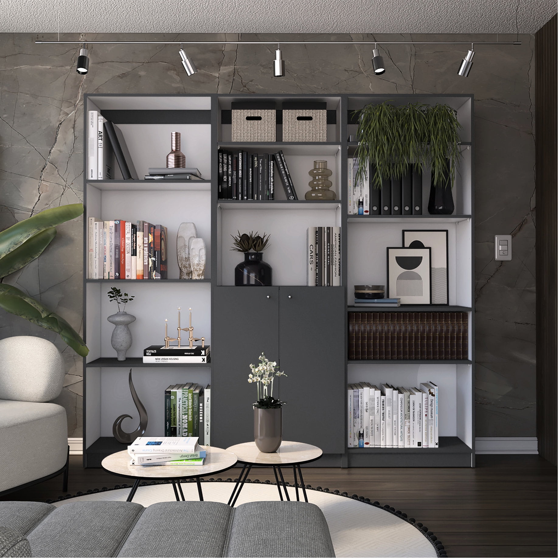 12-Shelf 3-Piece Bookcase Set | Space-Saving Solution for Home and ...