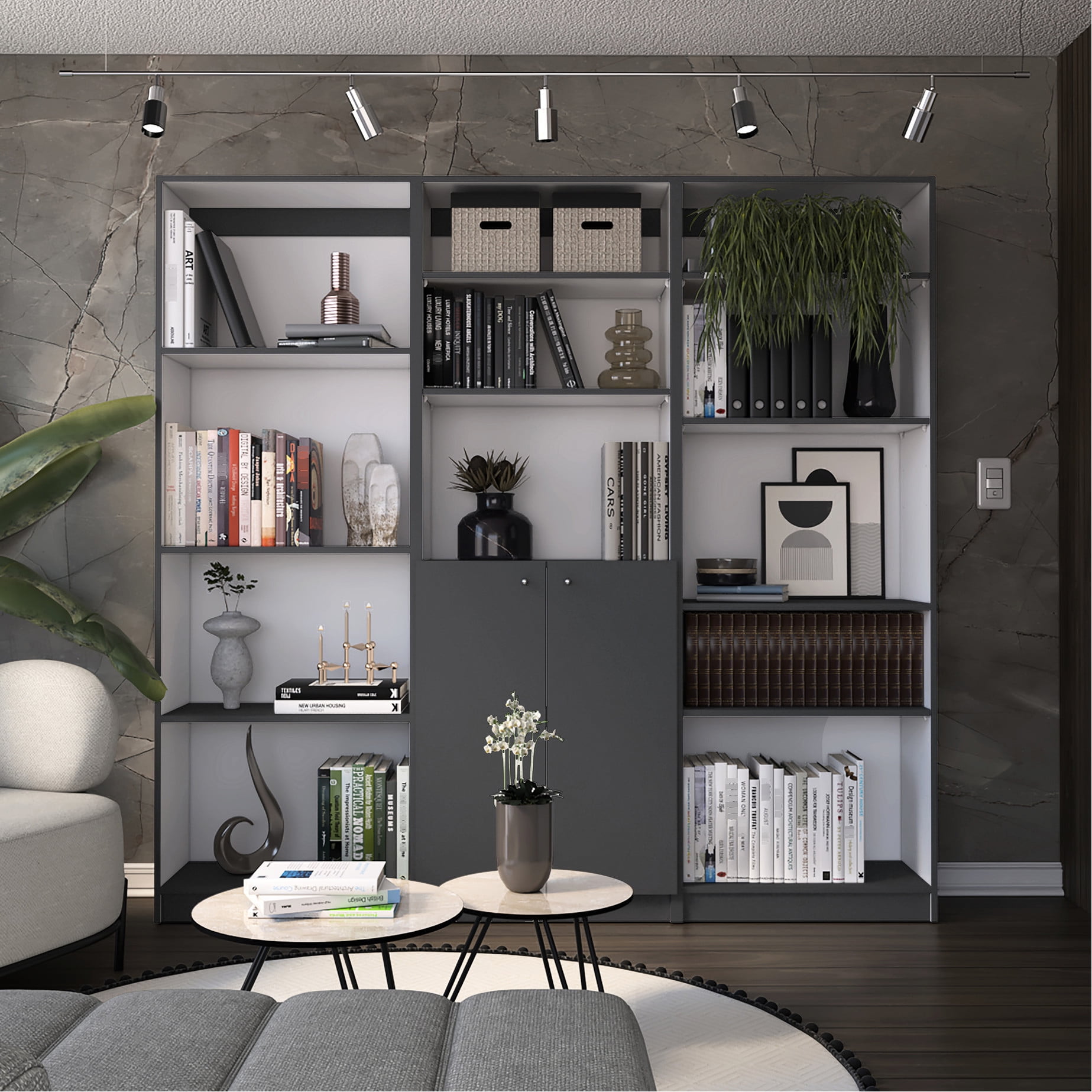 12-Shelf Bookcase Set+Space Optimization"-"Limited Space+Use ...