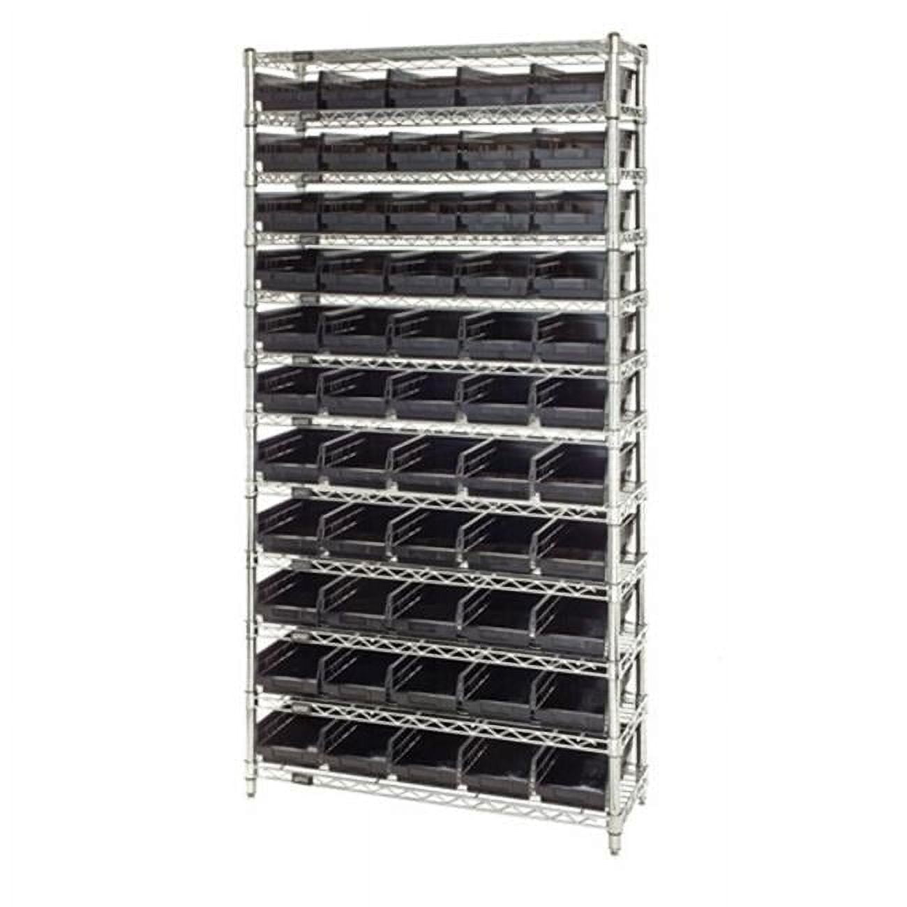 12-Shelf Conductive Wire Shelving Unit With 55 Esd Bins - 18 x 36 x 75 ...