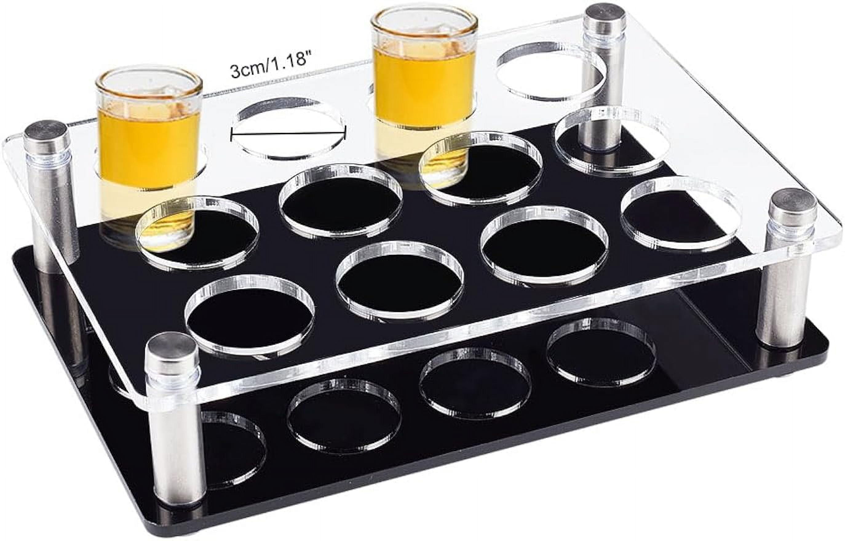 12 Shot Glass Tray Holder Bar Acrylic Shot Glasses Holders Wine Glass ...