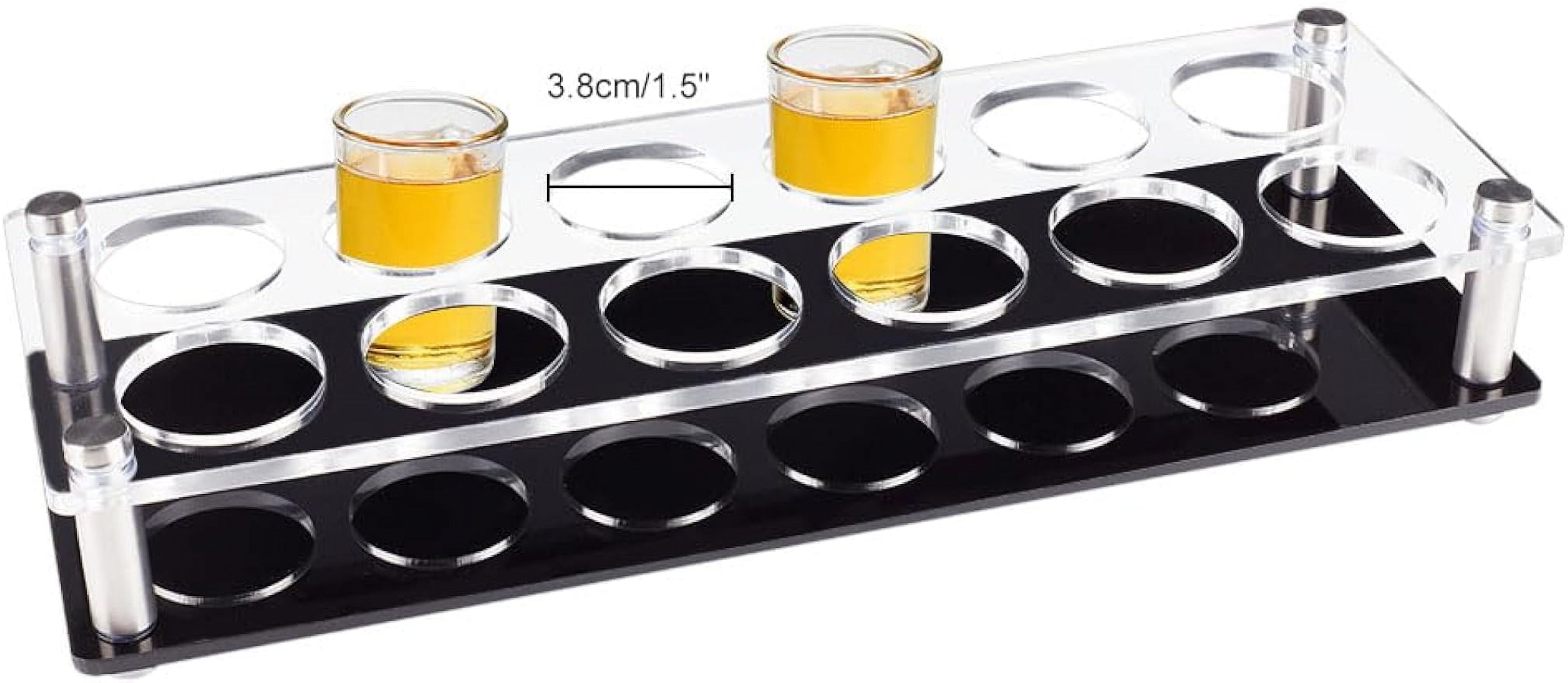 12 Shot Glass Tray Holder Bar Acrylic Shot Glasses Holders Wine Glass ...