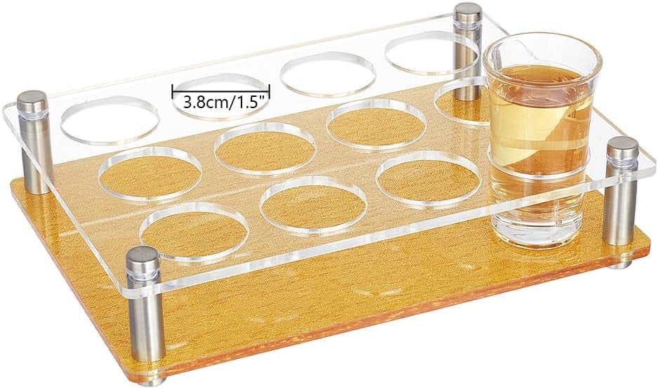 12 Shot Glass Tray Holder Glod Acrylic Shot Glass Tray Shot Glass ...