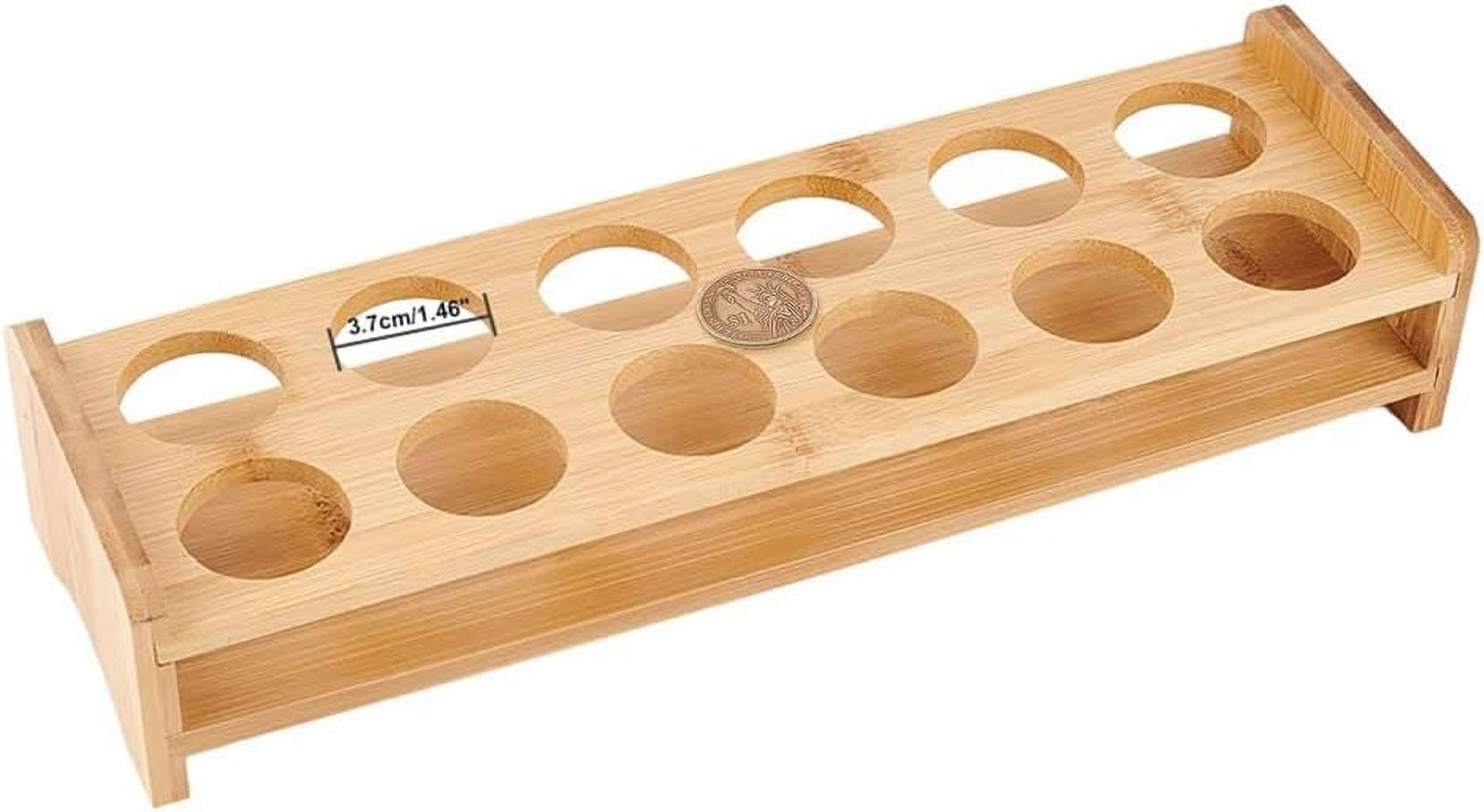12 Shot Glass Tray Holder Hole: 1.45" Bar Bamboo Shot Glass Holder Wine ...
