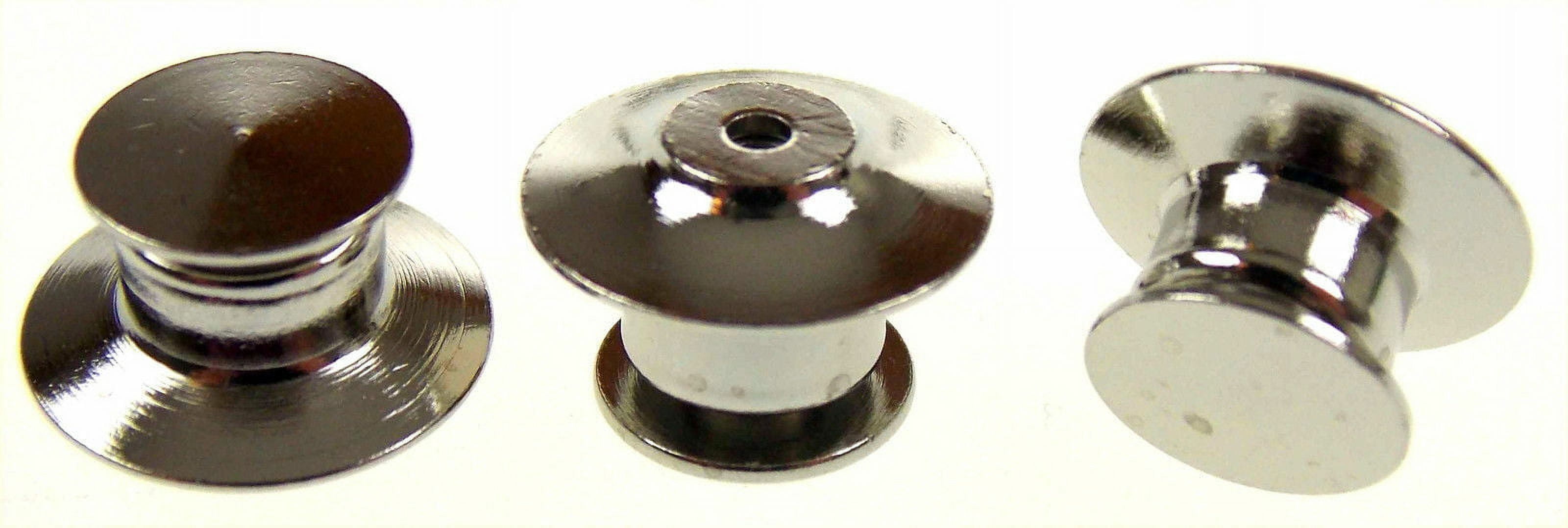 12 Silver Pin Keepers Spring Flat Head Brass Lapel Vest Cap Hat Pinback ...