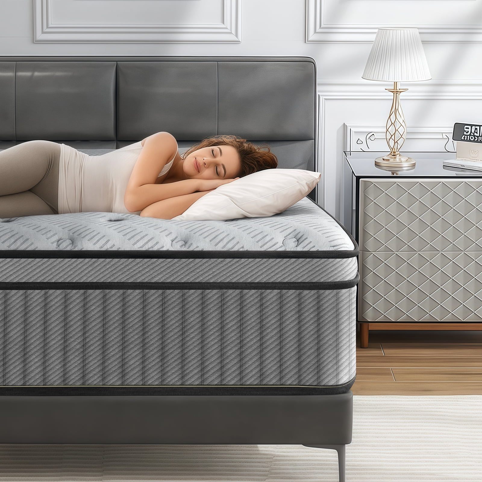 12" Single Mattress, Gel Memory Foam Hybrid Mattress, Boxed, Medium Firm, Pressure Relief ...