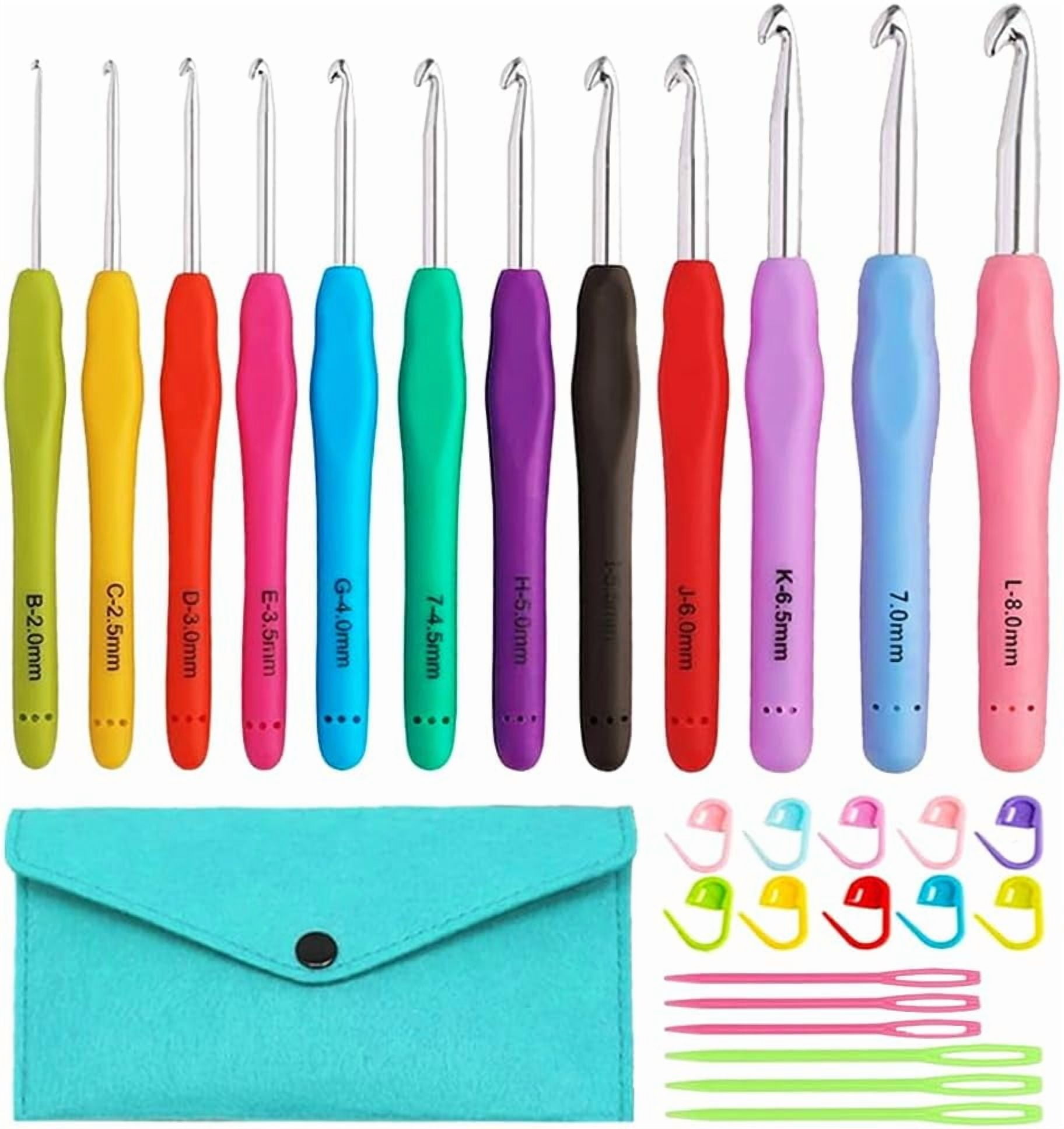 12 Size Crochet Hooks 2.0mm~8.0mm, Crochet Hooks Set with Case, Crochet ...