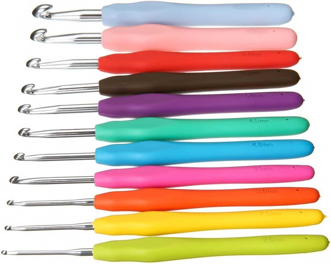 12 Size Crochet Hooks Set,Ergonomic Soft Grip,Crochet Hooks with Case ...