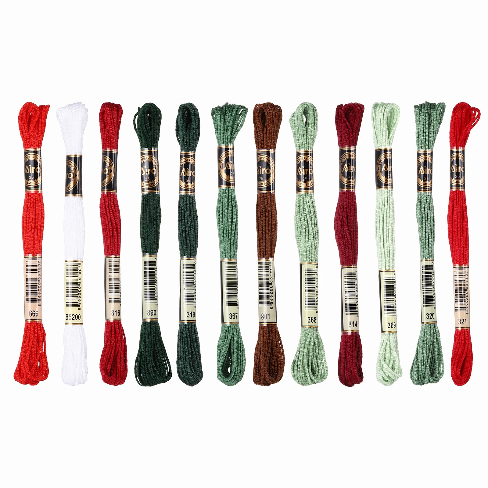 12 Skeins Embroidery Floss Polyester Embroidery Threads Bracelets ...