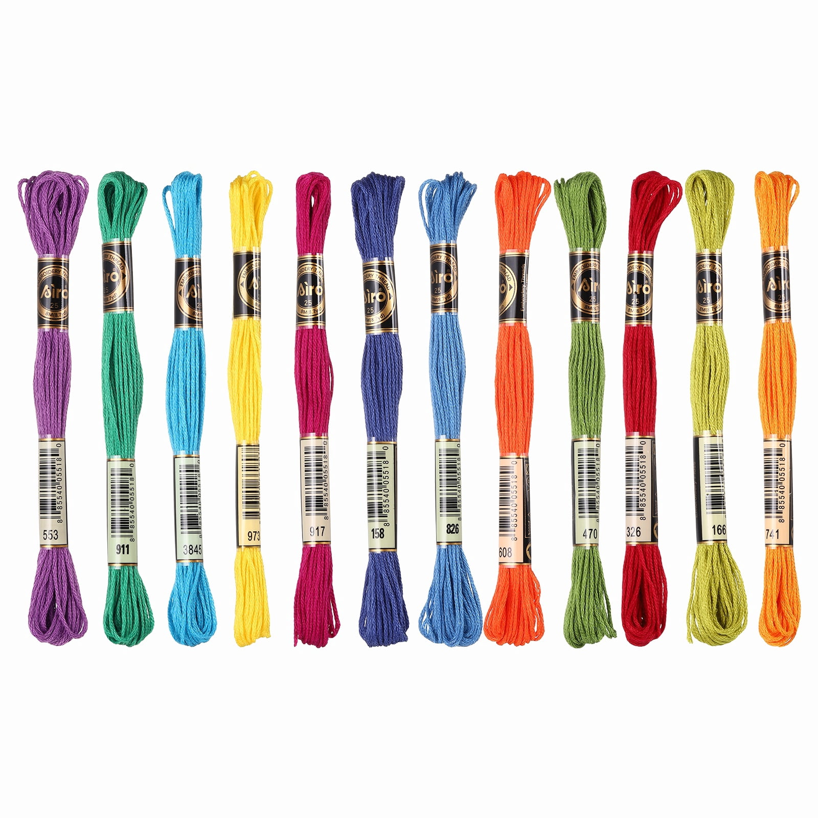 12 Skeins Embroidery Floss Polyester Embroidery Threads Bracelets ...