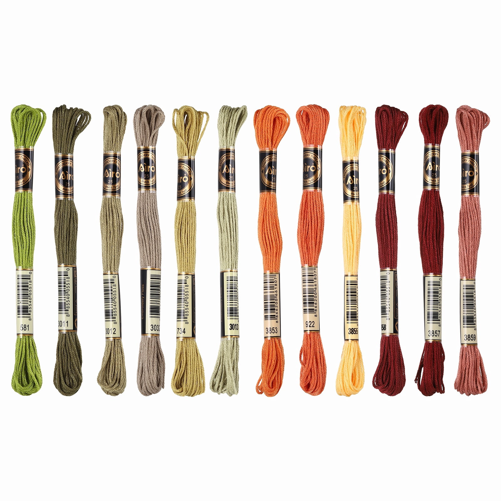 12 Skeins Embroidery Floss Polyester Embroidery Threads Bracelets ...