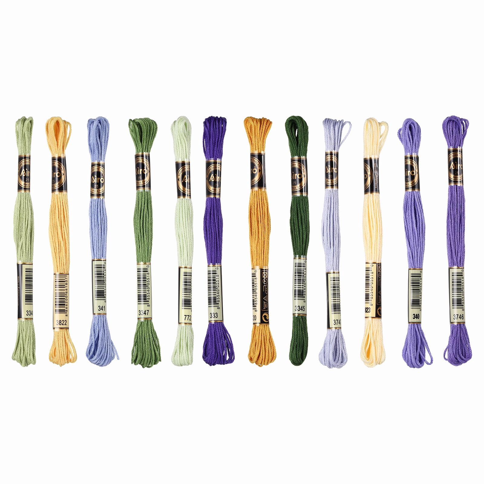 12 Skeins Embroidery Floss Polyester Embroidery Threads Bracelets ...