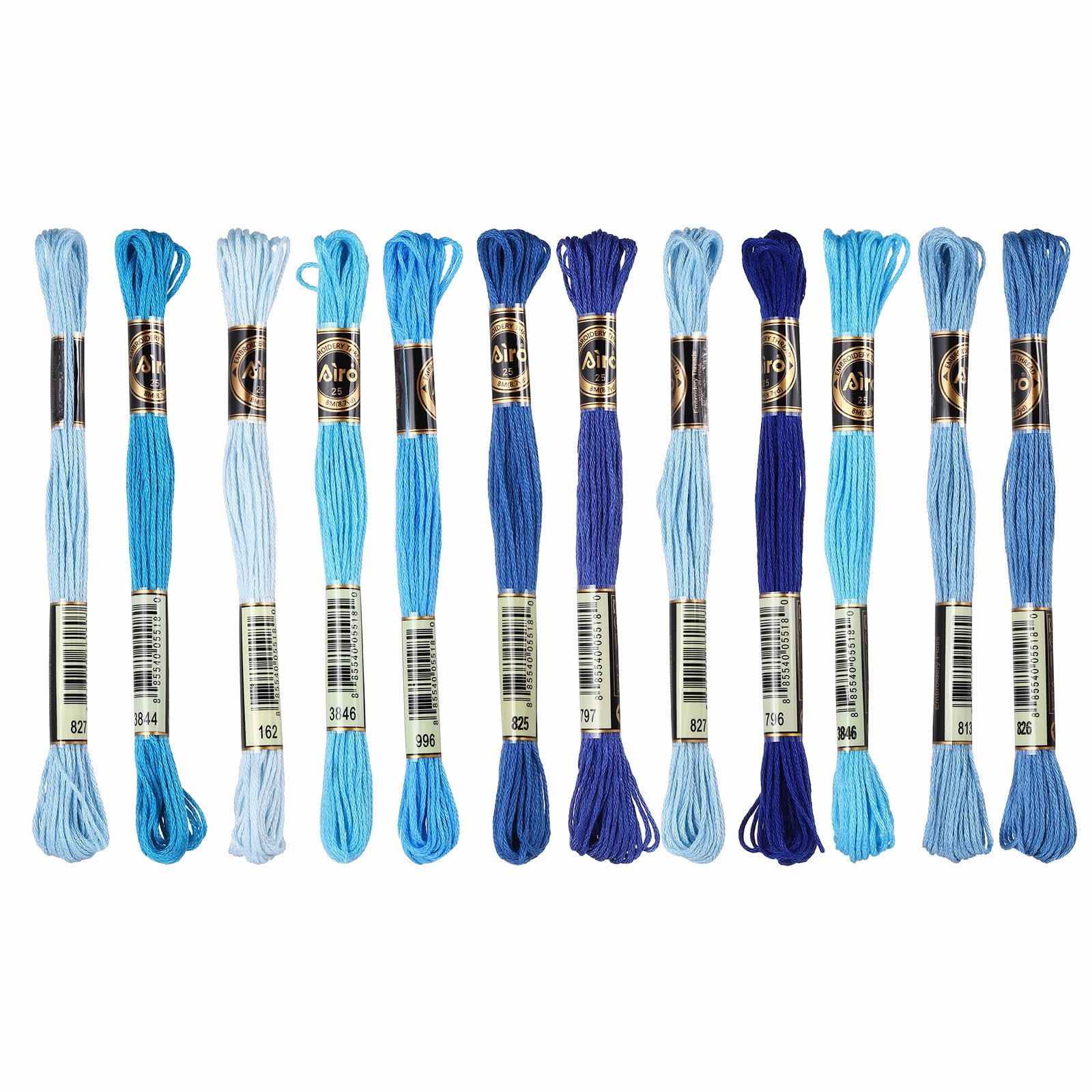 12 Skeins Embroidery Floss Polyester Embroidery Threads Bracelets ...