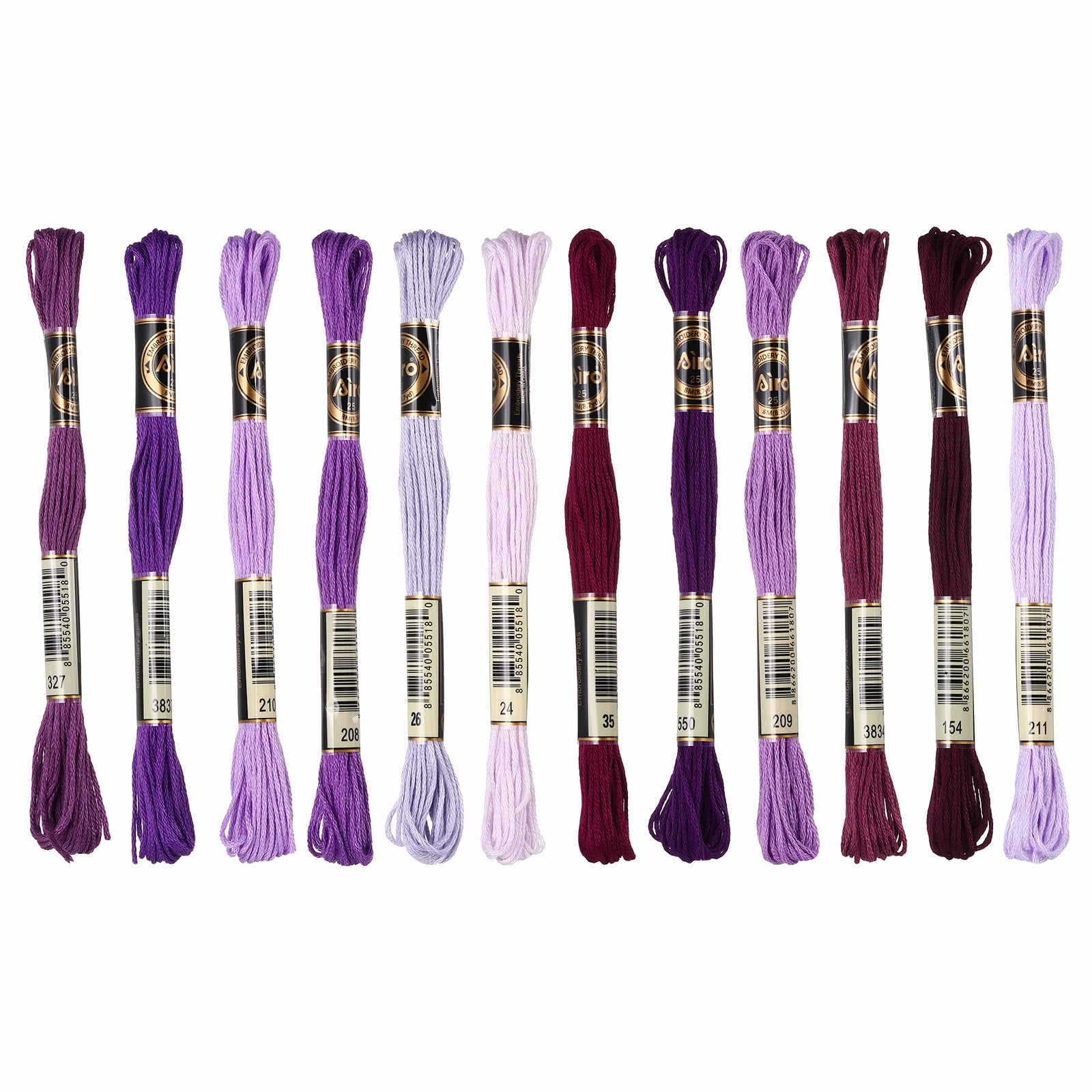 12 Skeins Embroidery Floss Polyester Embroidery Threads Bracelets ...