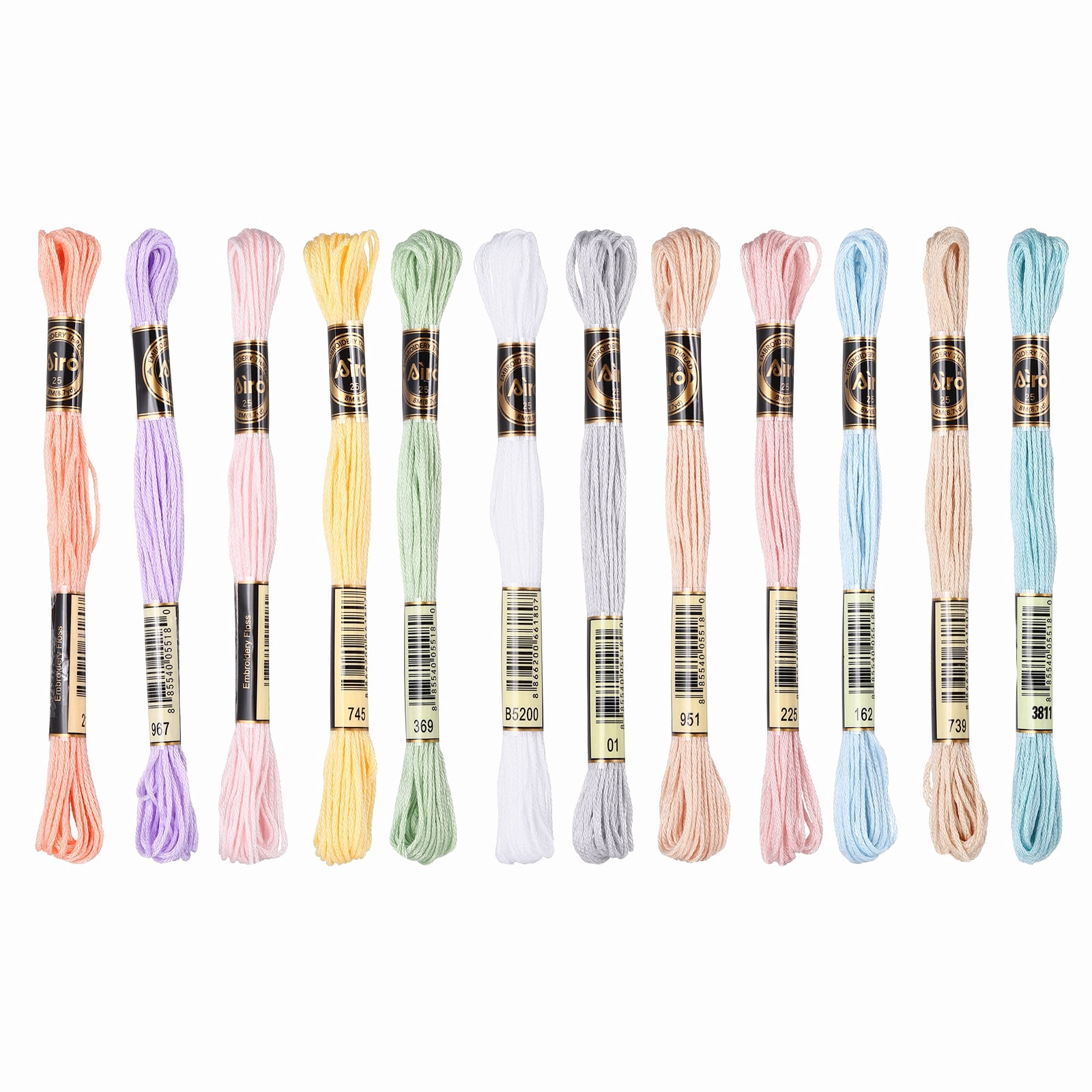 12 Skeins Embroidery Floss Polyester Embroidery Threads Bracelets ...