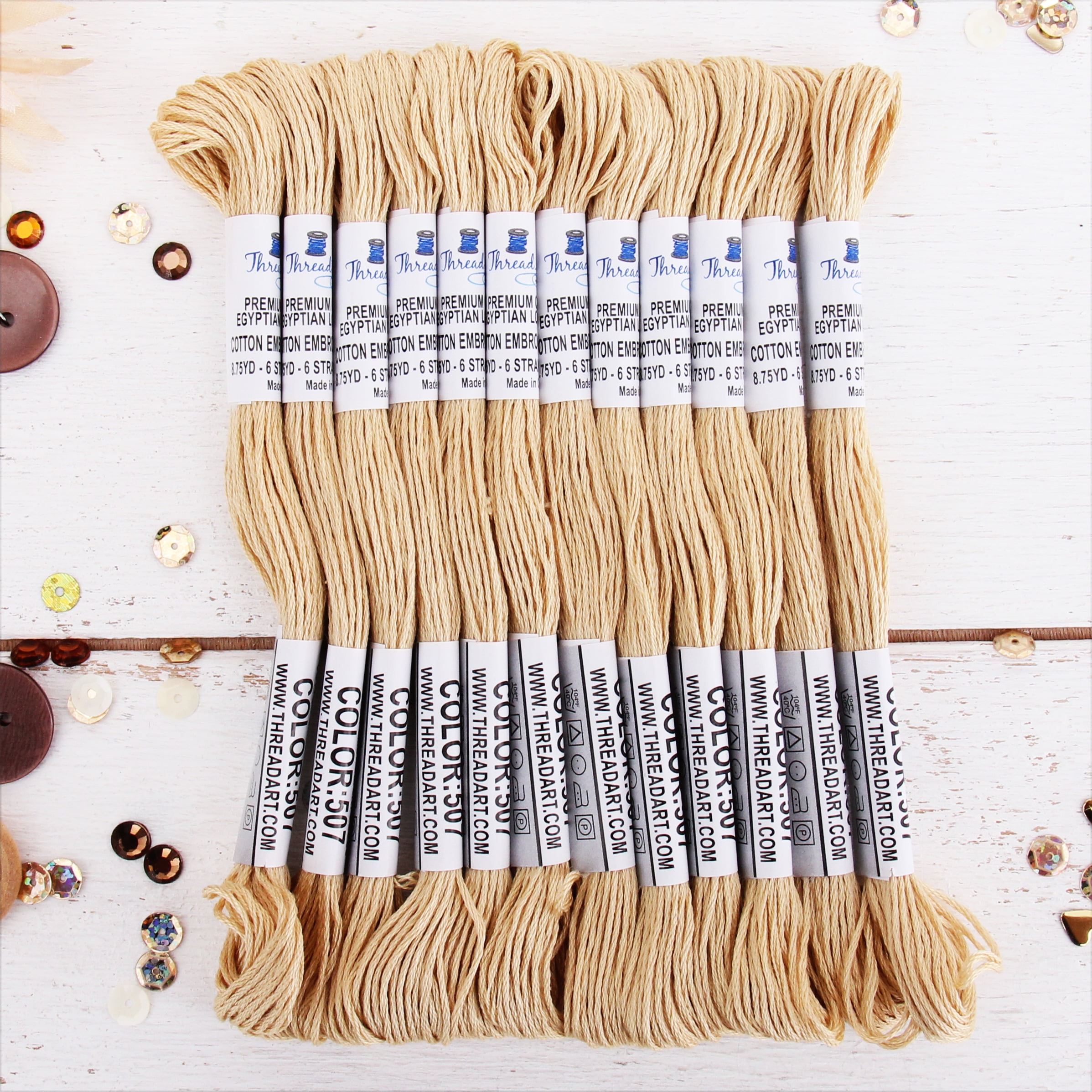 ThreadArt Premium Egyptian Cotton Embroidery Floss - 8.75 Yds - 6 ...