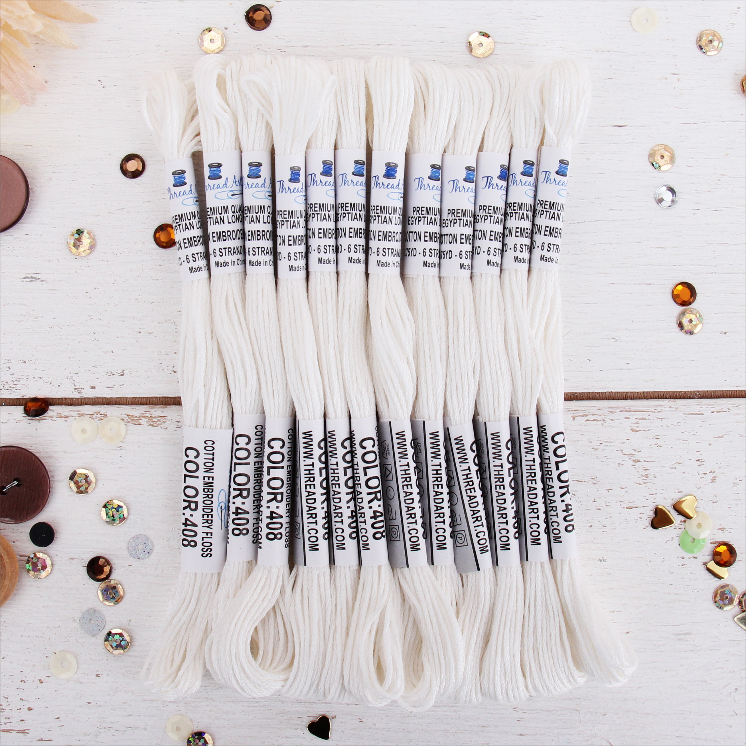 ThreadArt Huge 50 Color Premium Egyptian Long Fiber Cotton Embroidery ...