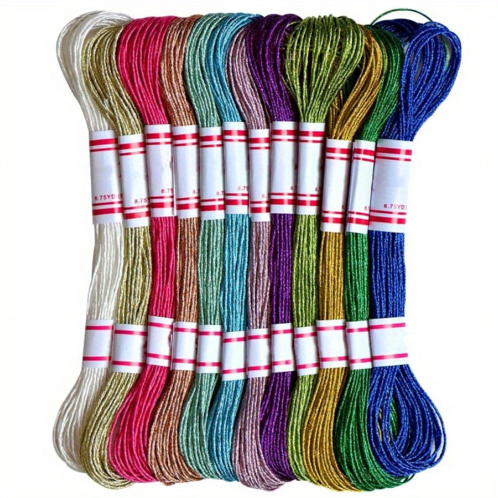 12 Skeins Vibrant Metallic Embroidery Thread 12 Colors For Embroidery ...