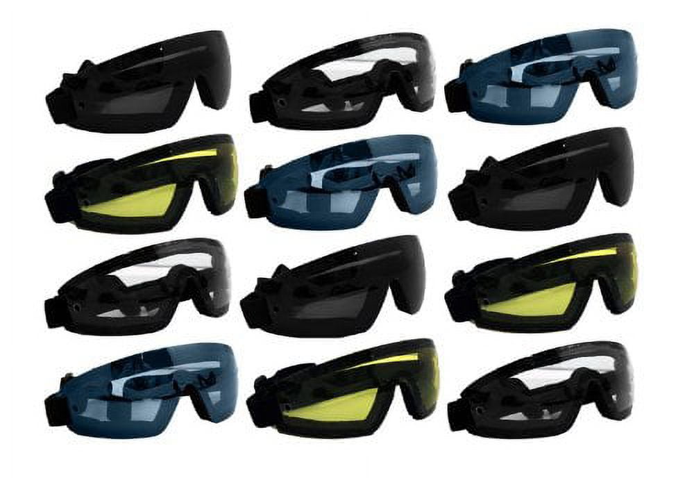 12 Skydive Sky Diving Goggles Clear Smoked Blue and Yellow - Walmart.com