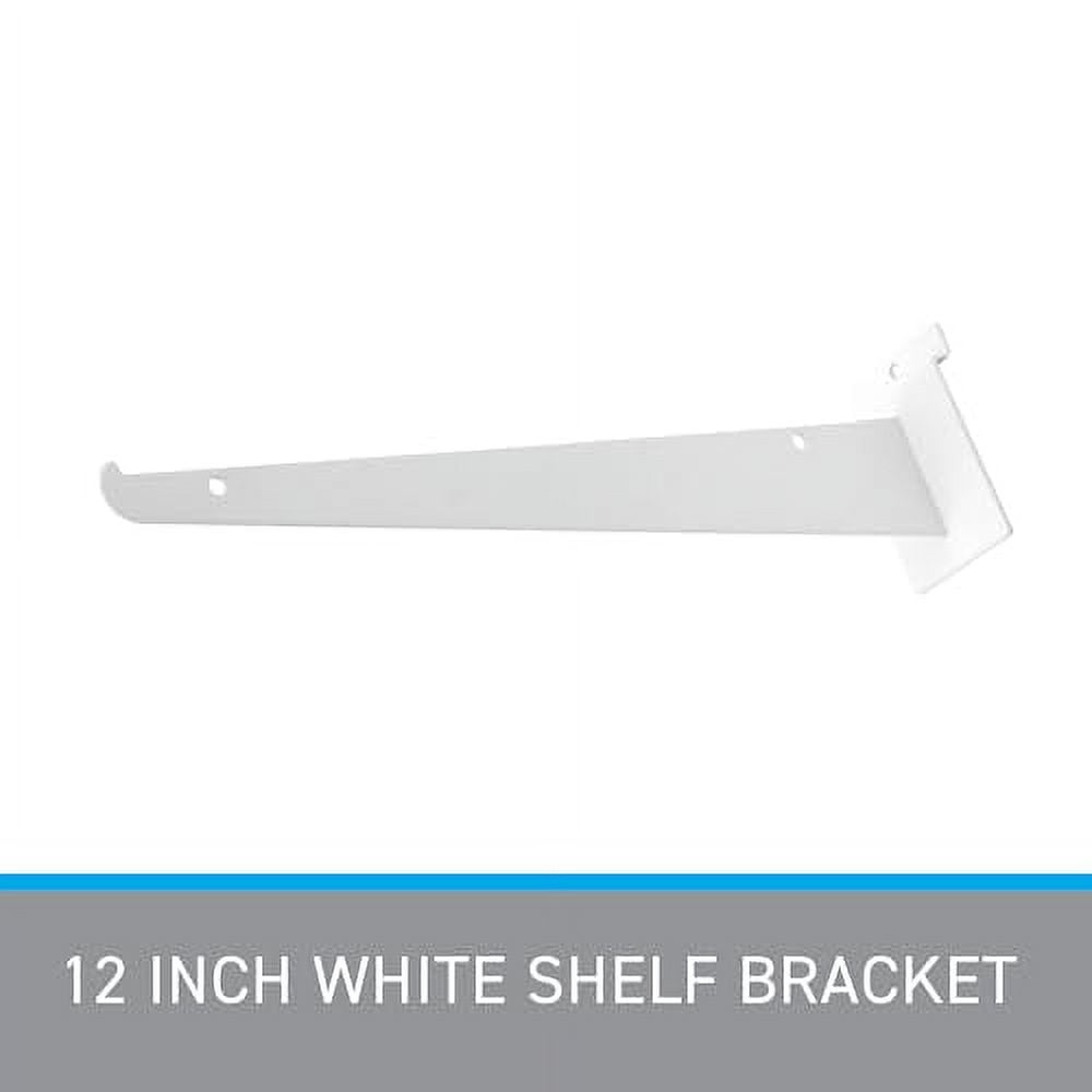 12" Slatwall Shelf Bracket - White - (Holds 30lbs) - Pack of 10 ...