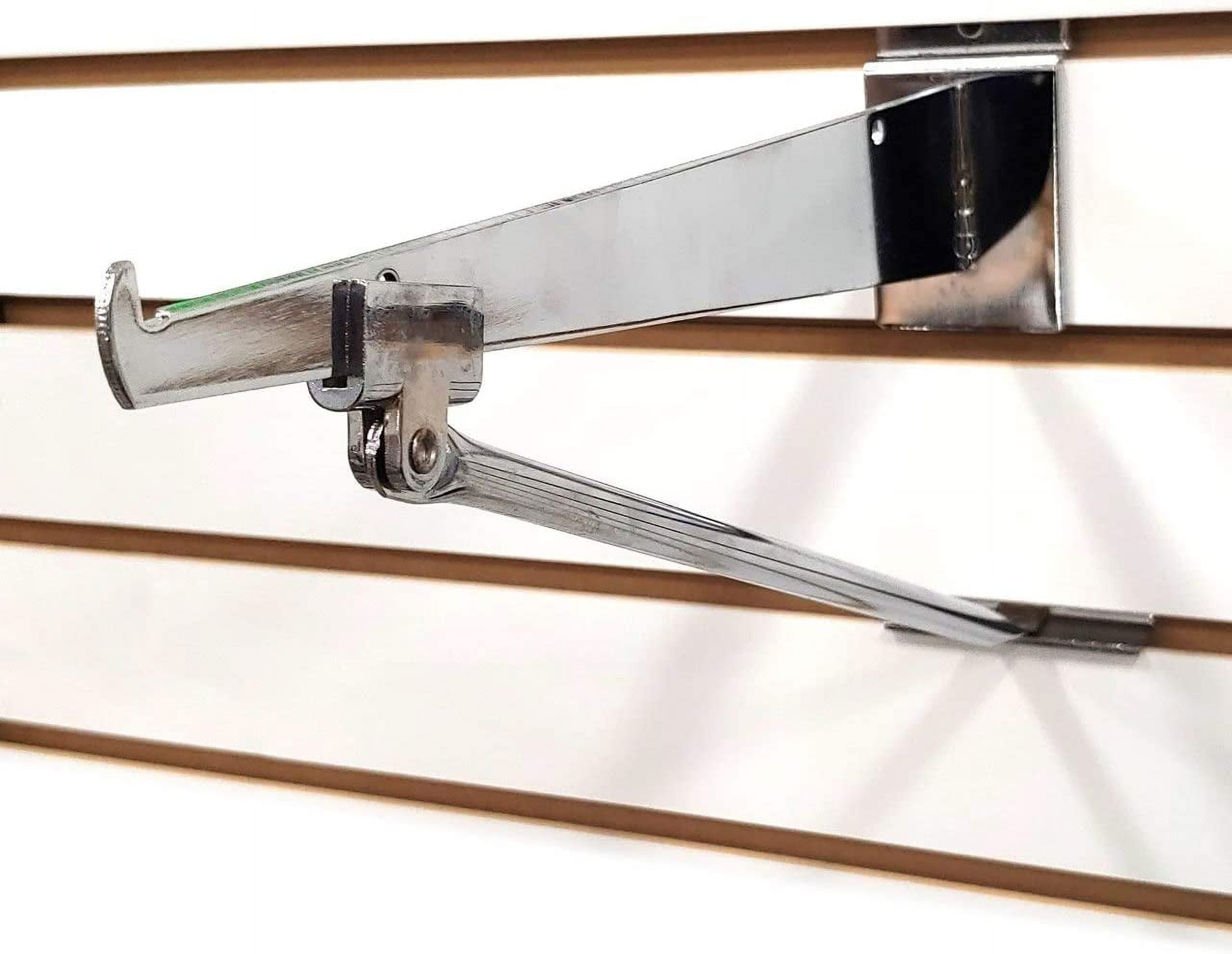 12" Slatwall Shelf Knife Bracket with Bracket Support Arm, Chrome, 24 ...