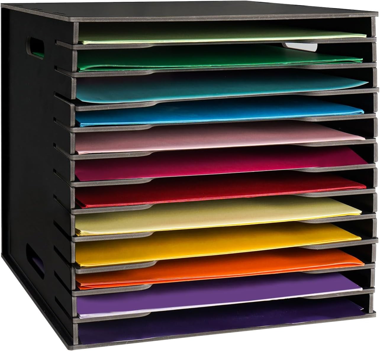 12-Slot Black Scrapbook Paper Organizer – Holds 12"x12" Sheets, Compact ...