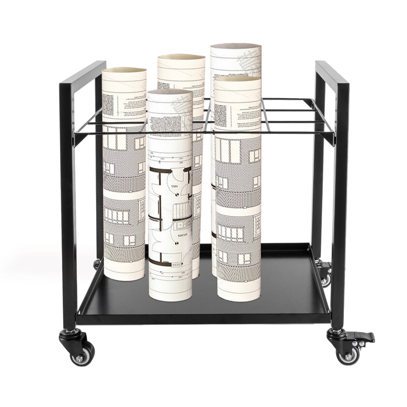 12 Slots Blueprint Storage Rack Roll File Holder Metal Blueprint ...