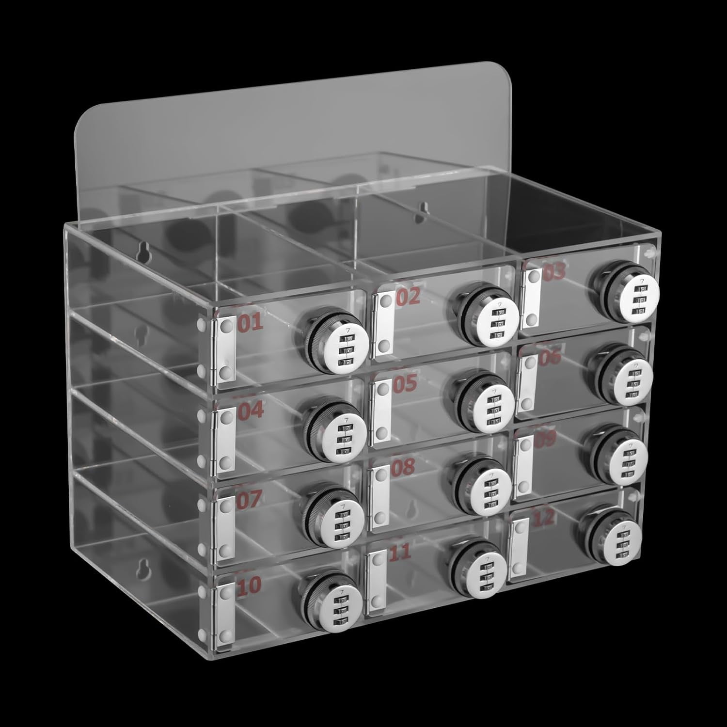 12 Slots Cell Phone Locker Box with Combination Lock, Pocket Chart Cell ...