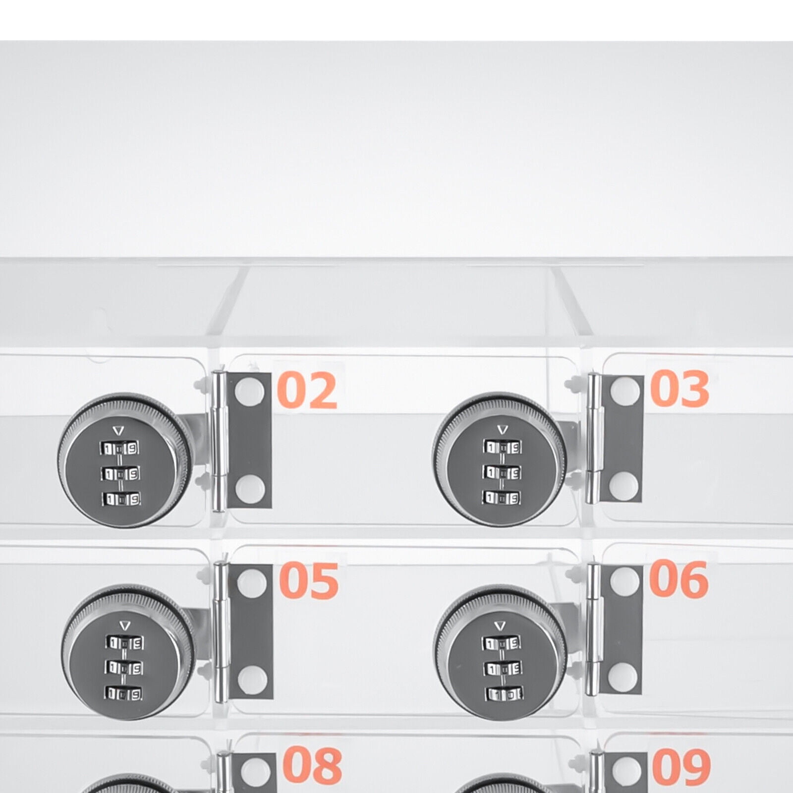 12 Slots Cell Phone Locker Box Transparent Acrylic Storage Box W/Locks ...