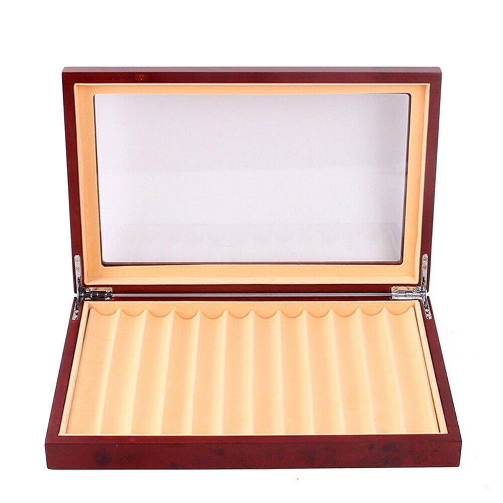 12 Slots Fountain Pens Display Box Wooden Organizer Case Transparent ...