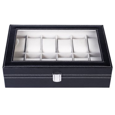 Uten Watch Box 12 Slots Watch Organizer for Men Leather Velvet Material ...