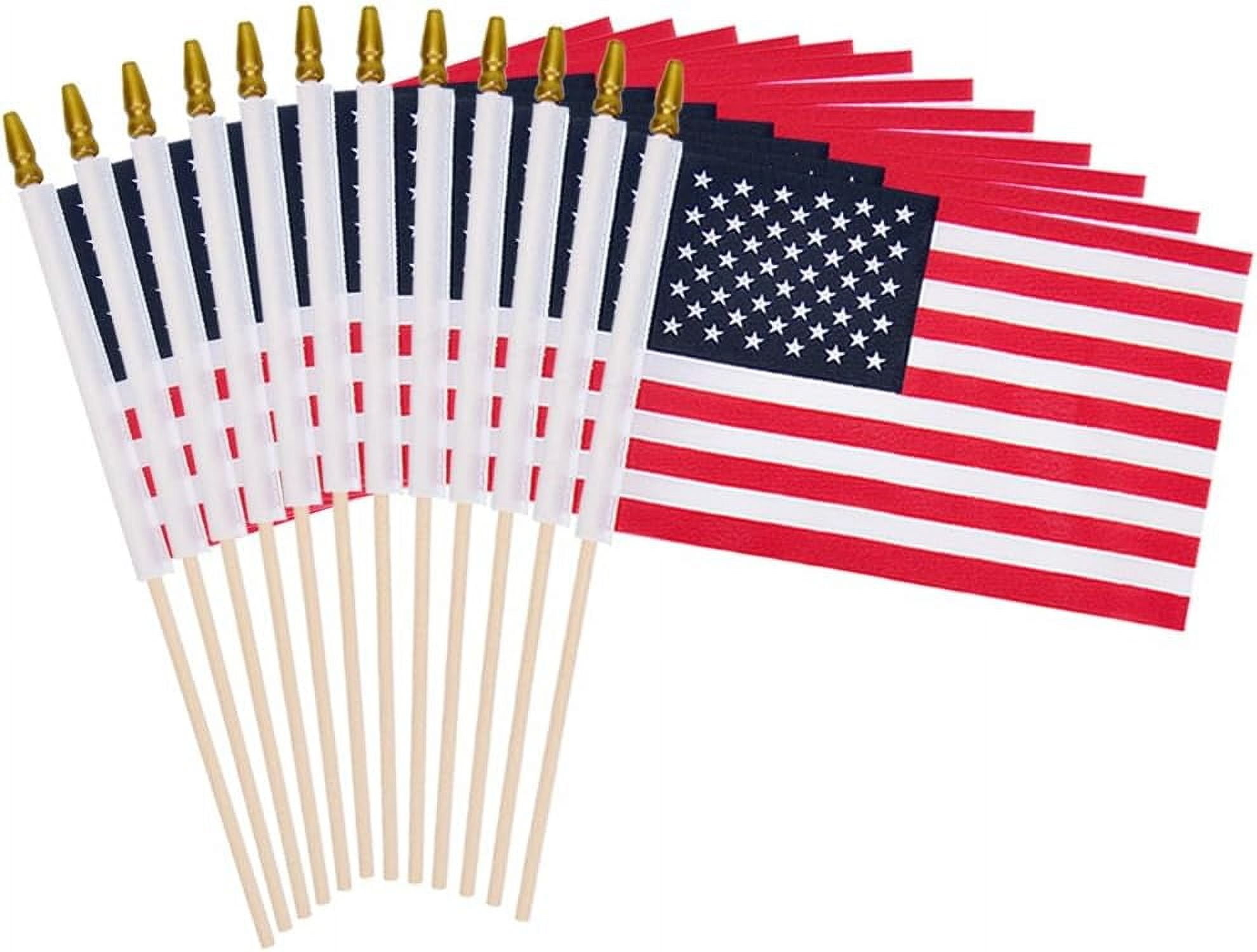 12 Small American Flags/Mini American Flags for Outdoor Use, 4x6 Inch ...