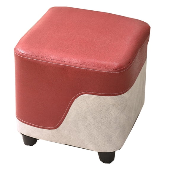 12" Small Footstool PU Leather Ottoman Footrest For Couch, Modern Home ...