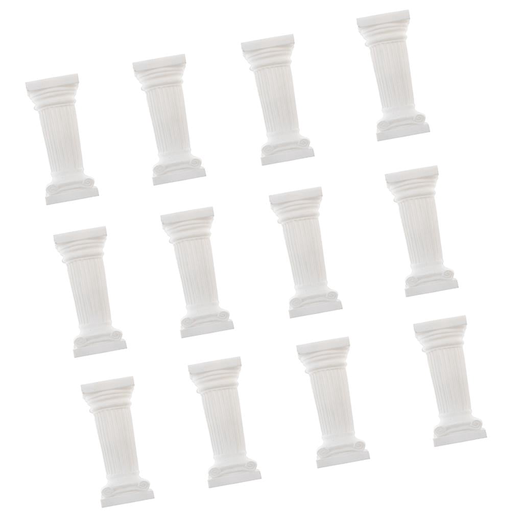 12 Small Pillars Decorative Pillar Table Decoration for Wedding - White ...