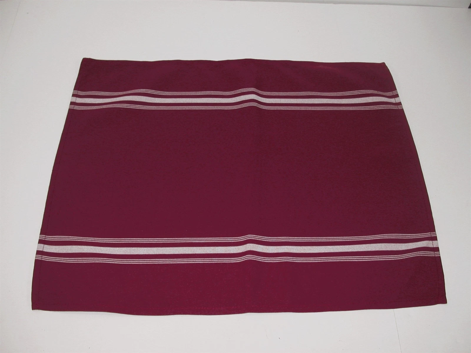 (12) Small Stripe Dish Cloth Bar Rag Restaurant Towel ~ Plum White 18.5 ...