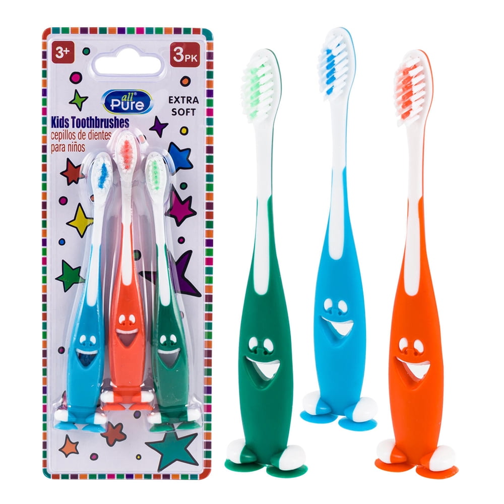 12 Smiley Happy Toothbrush Suction Cup Stand Soft Bristles Kid Toddler ...