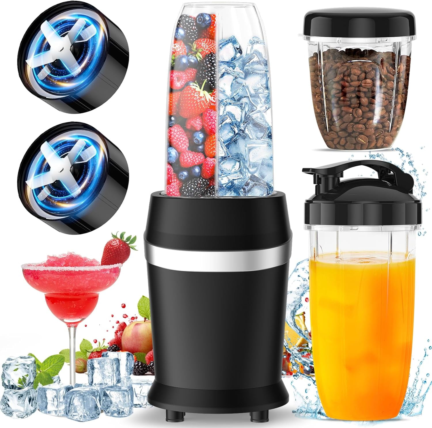 12- Smoothie Blender Maker 25,000 RPM Personal Blender for Ice Crushing ...