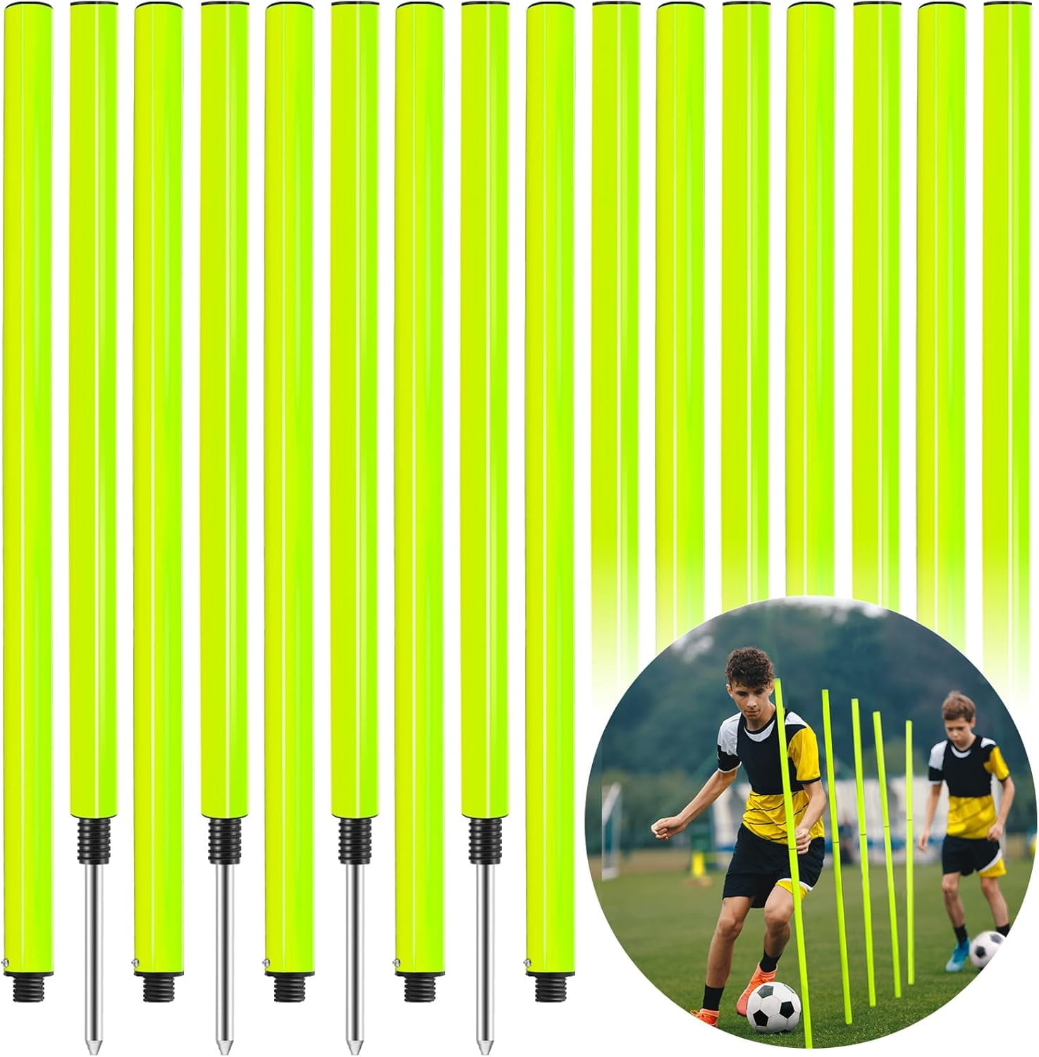 12 Soccer Training Poles Agility Poles Sports Coaching Sticks for ...