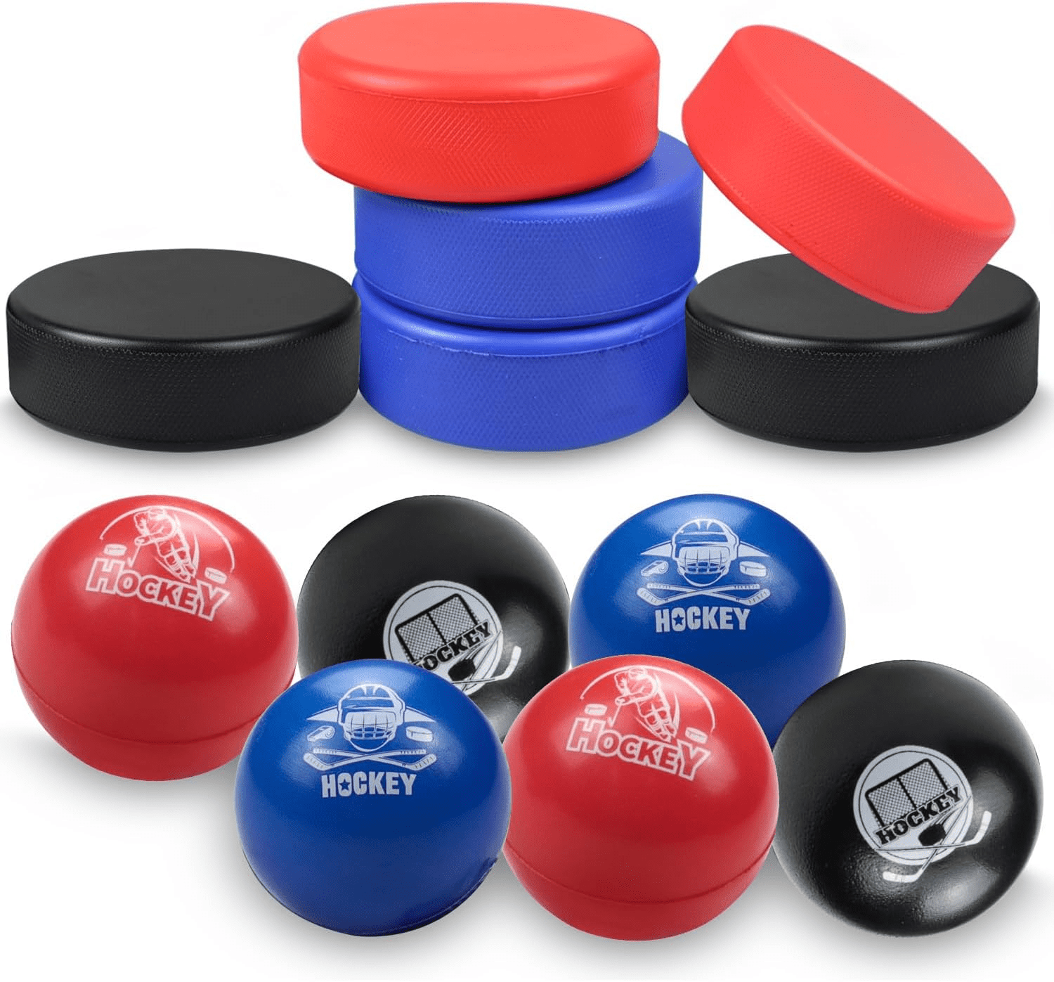 12 Soft Foam Hockey Balls, High-Visibility Low-Bounce Stress Balls Knee ...