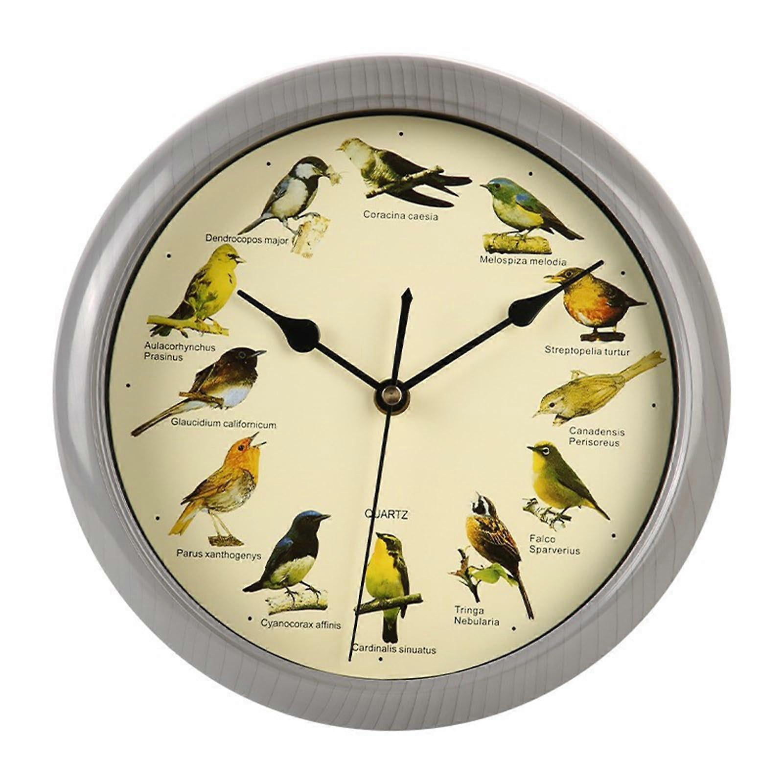 12 Species Bird Song Clock 10 Inch Vintage Wall Clock with Nature ...