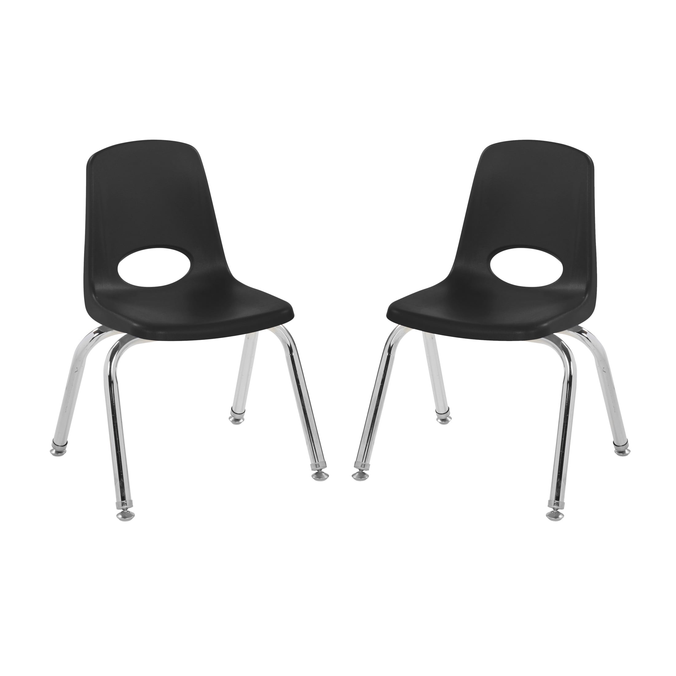 12" Stack Chair with Swivel Glides, 2-Pack - Black - Walmart.com