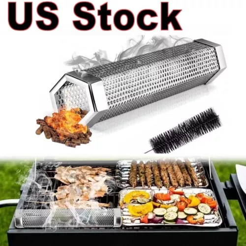12" Stainless Steel Bbq Grill Smoker Box Tube For Wood Pellet Pipe ...