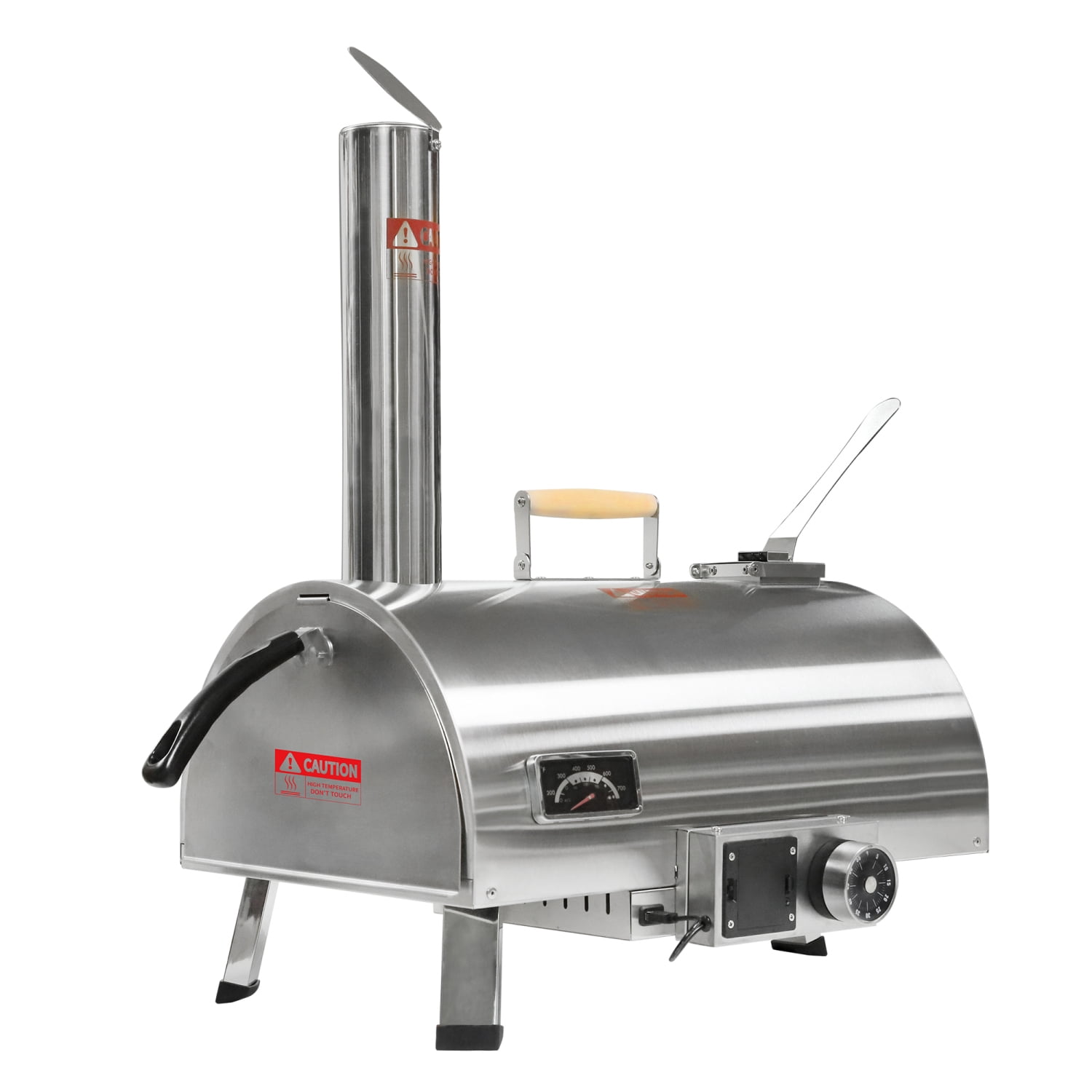 12” Stainless Steel Rotatable Wood Fired Pizza Oven Thermometer Carry ...