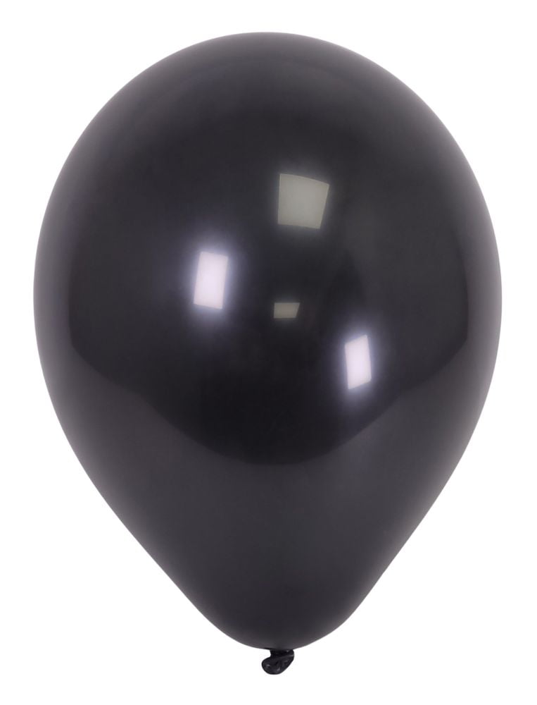 12" Standard Black Round Balloons 50pcs - Walmart.com