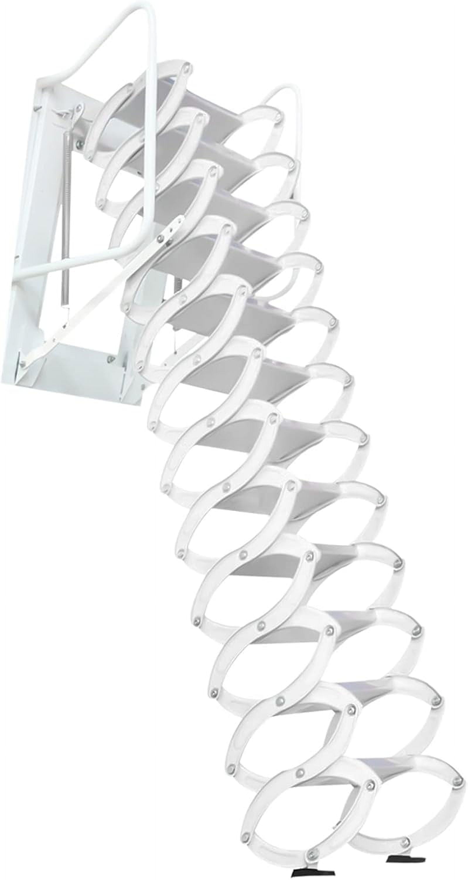 12 Step Ladder, Retractable Attic Ladder Al-Mg Alloy Loft Ladder Stairs ...