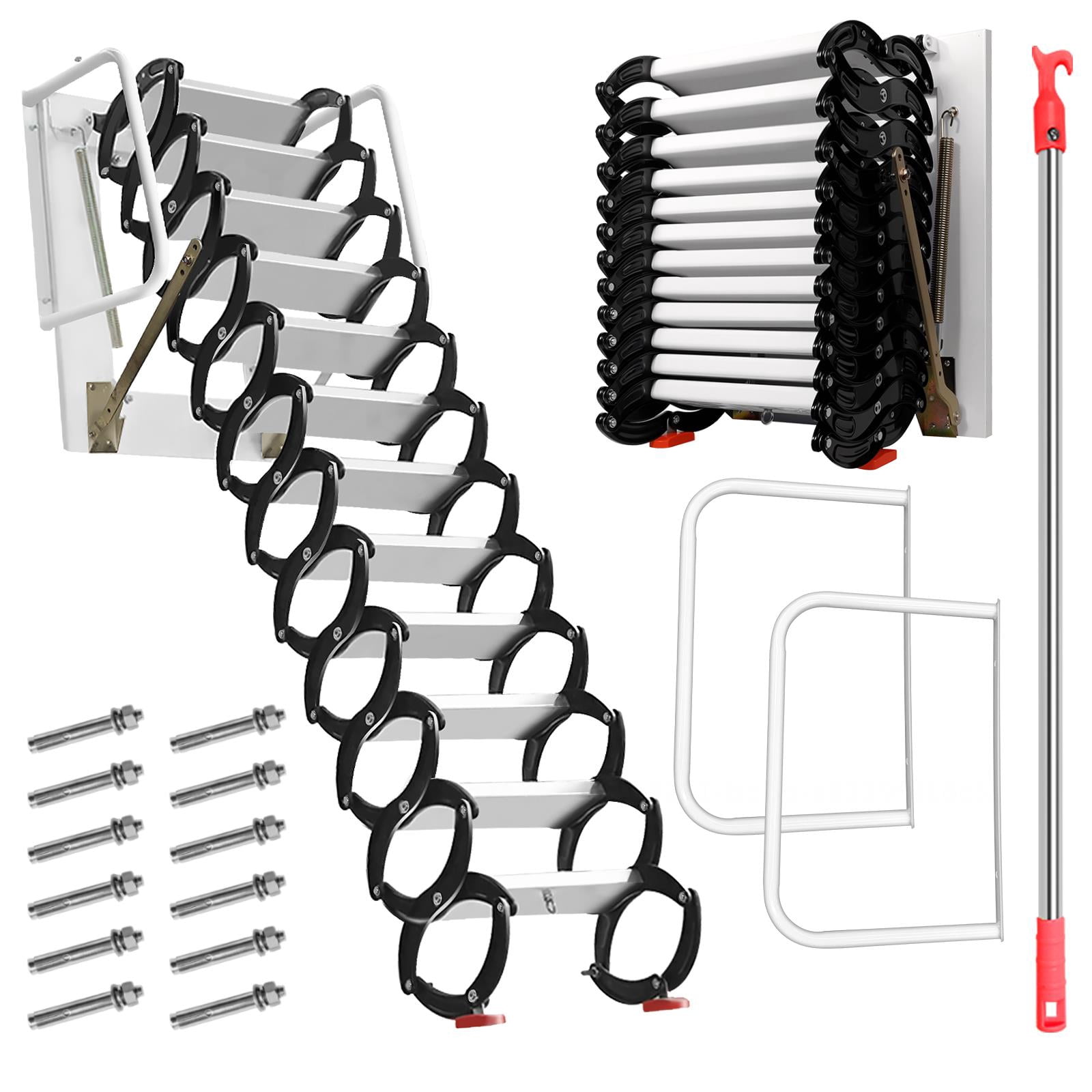 12 Step titanium-Magnesium Alloy Loft Wall Mounted Stairs,1102LBS ...