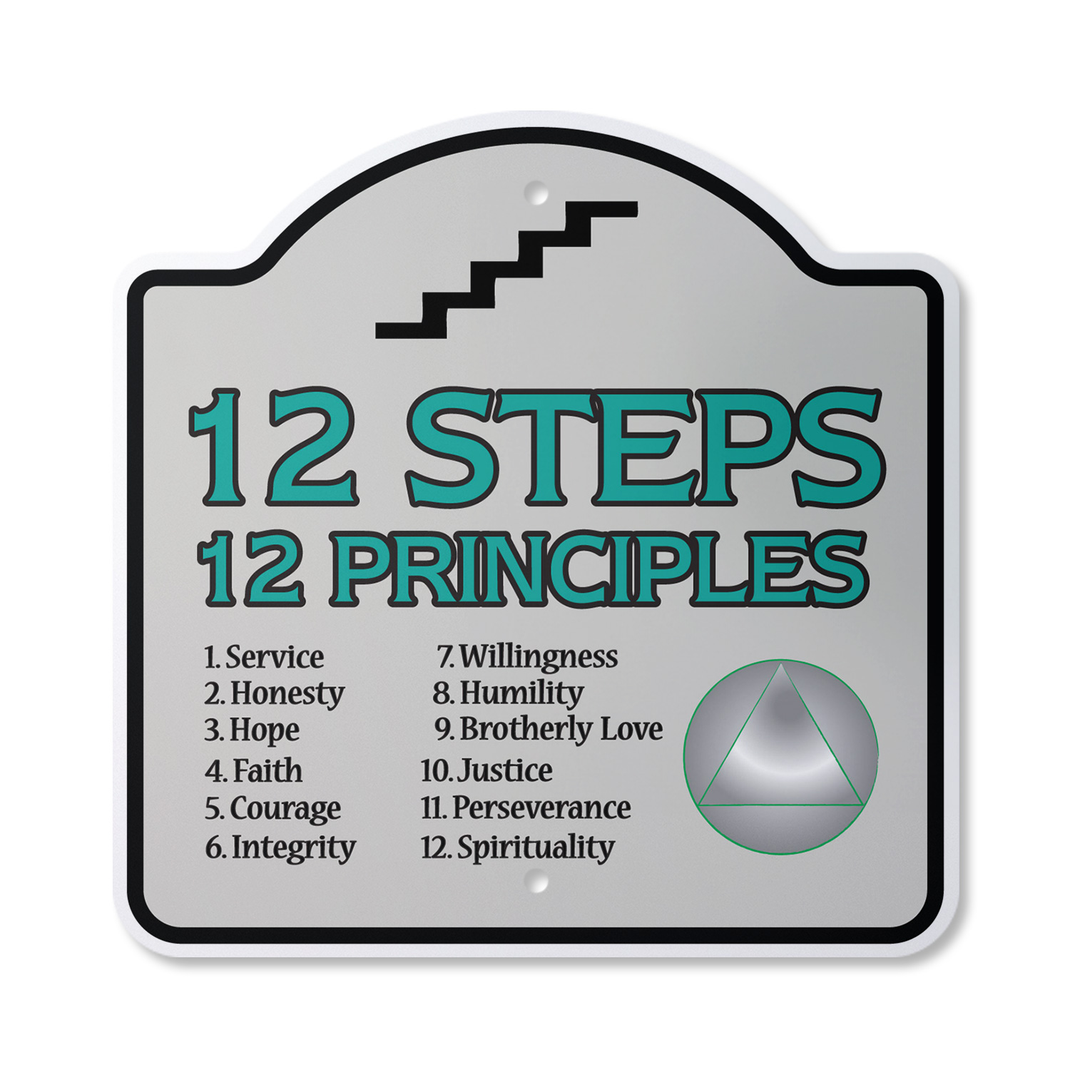 12 Steps 12 Principles Sign 12" X 12" Sign | Indoor/Outdoor Plastic ...