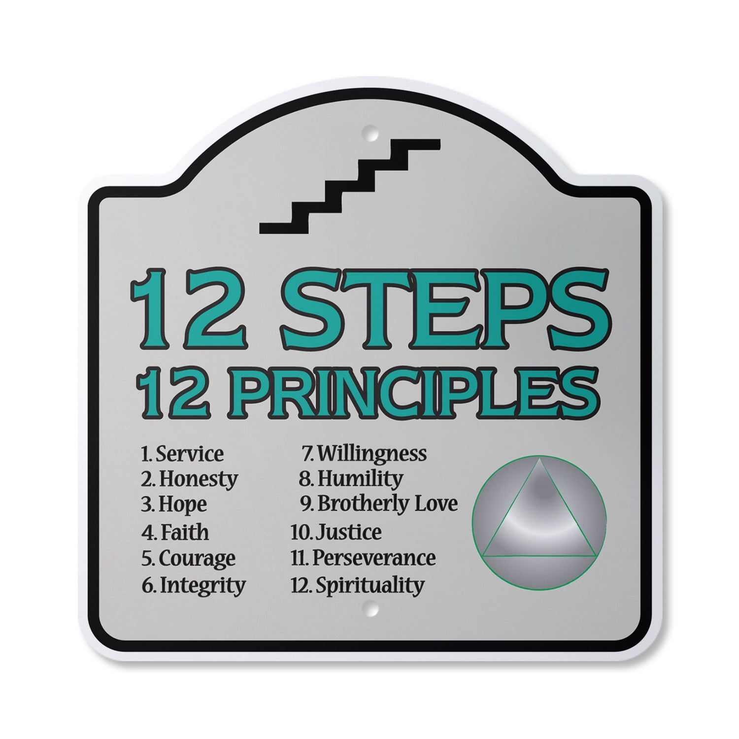 12 Steps 12 Principles Sign 14" X 14" Sign | Indoor/Outdoor Plastic ...