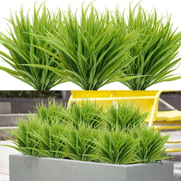 8 Bundles Artificial Grass Plants Fake Bushes Artificial Shrubs Wheat ...